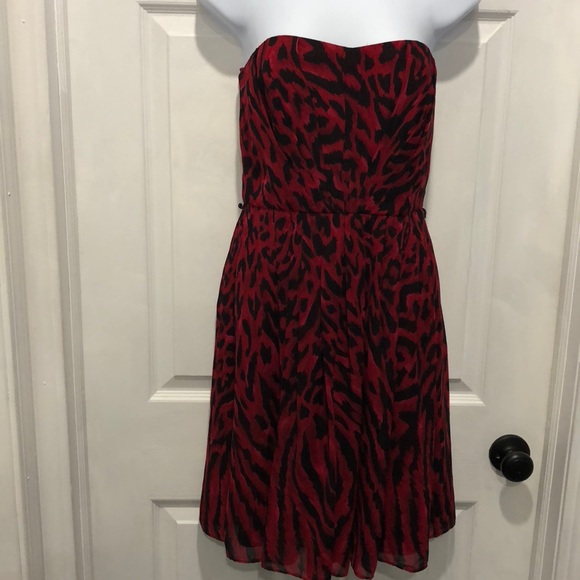 White House Black Market | Dresses | White House Black Market Red Cheetah Print Party Dress Size ...